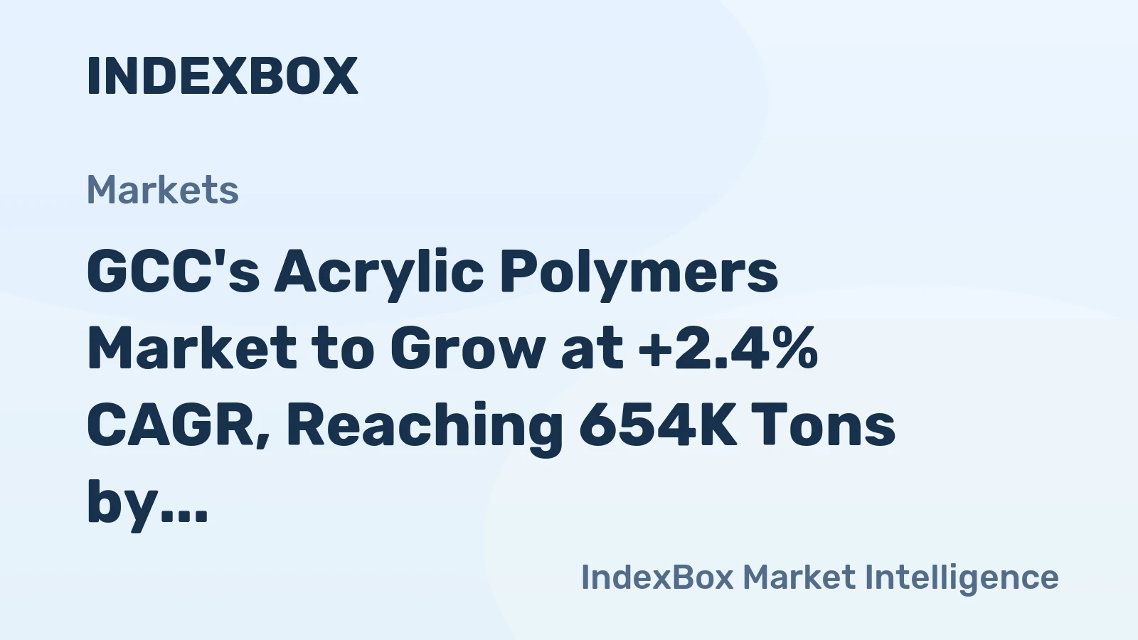 GCC's Acrylic Polymers Market to Grow at +2.4% CAGR, Reaching 654K Tons by 2035