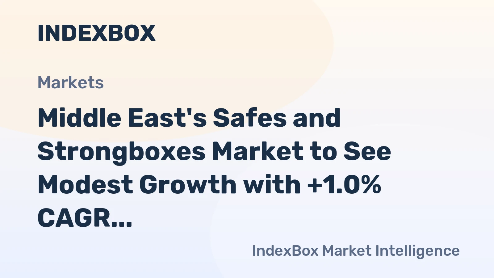 Middle East's Safes and Strongboxes Market to See Modest Growth with +1.0% CAGR
