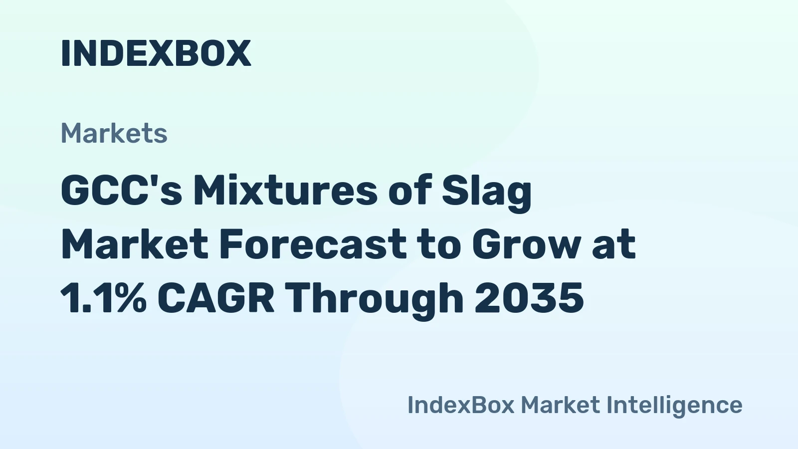 GCC's Mixtures of Slag Market Forecast to Grow at 1.1% CAGR Through 2035