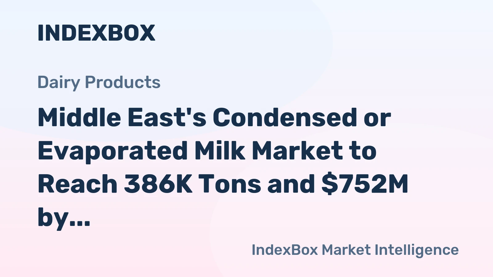 Middle East's Condensed or Evaporated Milk Market to Reach 386K Tons and $752M by 2035