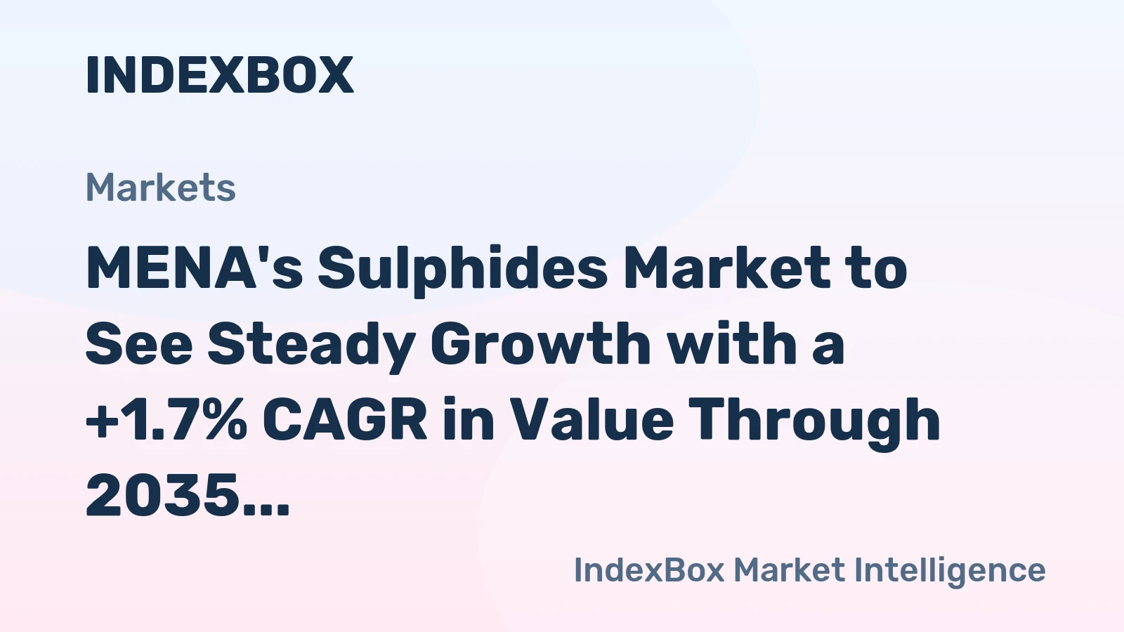MENA's Sulphides Market to See Steady Growth with a +1.7% CAGR in Value Through 2035