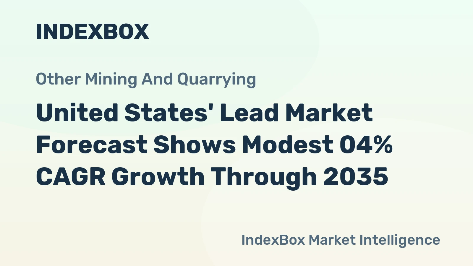 United States' Lead Market Forecast Shows Modest 04% CAGR Growth Through 2035