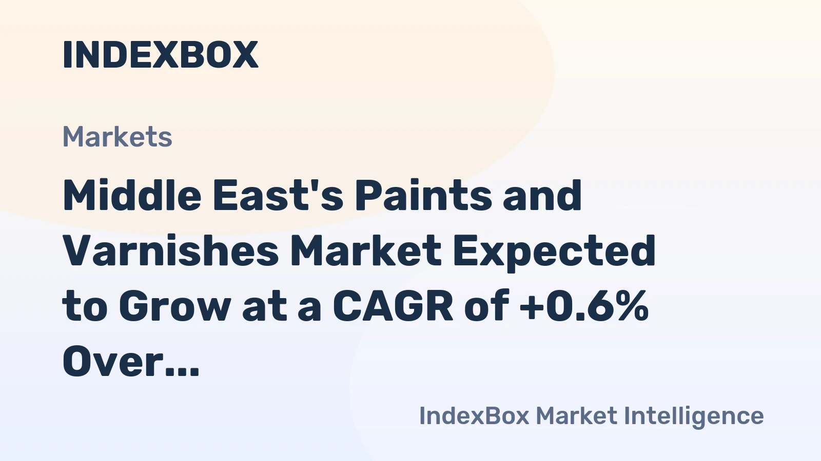 Middle East's Paints and Varnishes Market Expected to Grow at a CAGR of +0.6% Over Next Decade