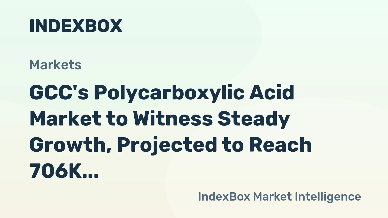 GCC's Polycarboxylic Acid Market to Witness Steady Growth, Projected to Reach 706K Tons and $798M by 2035