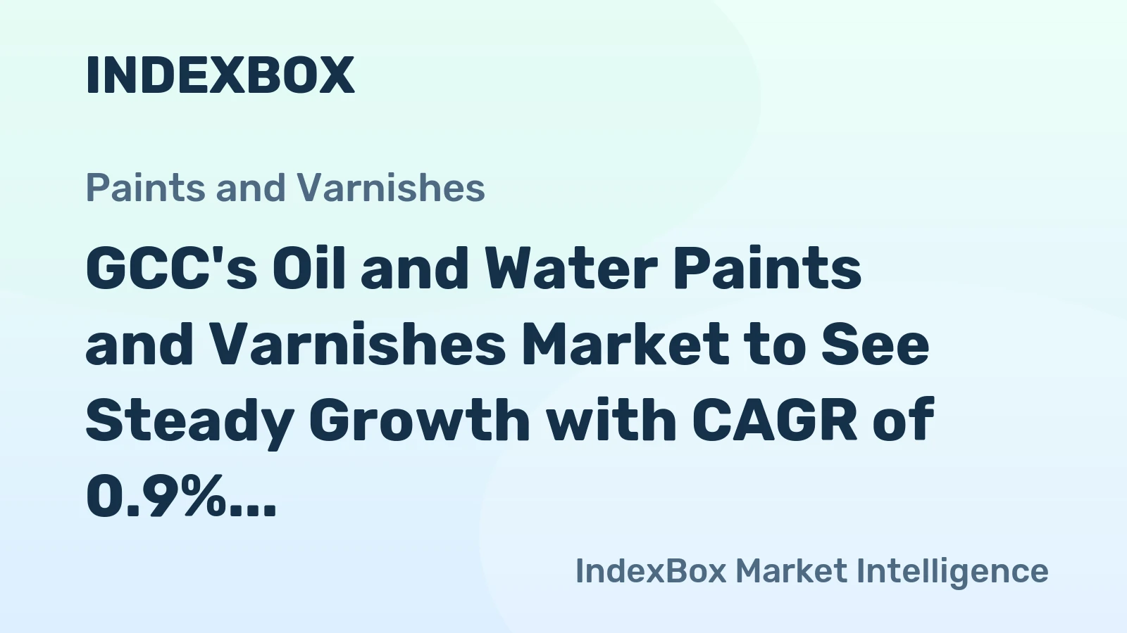 GCC's Oil and Water Paints and Varnishes Market to See Steady Growth with CAGR of 0.9%