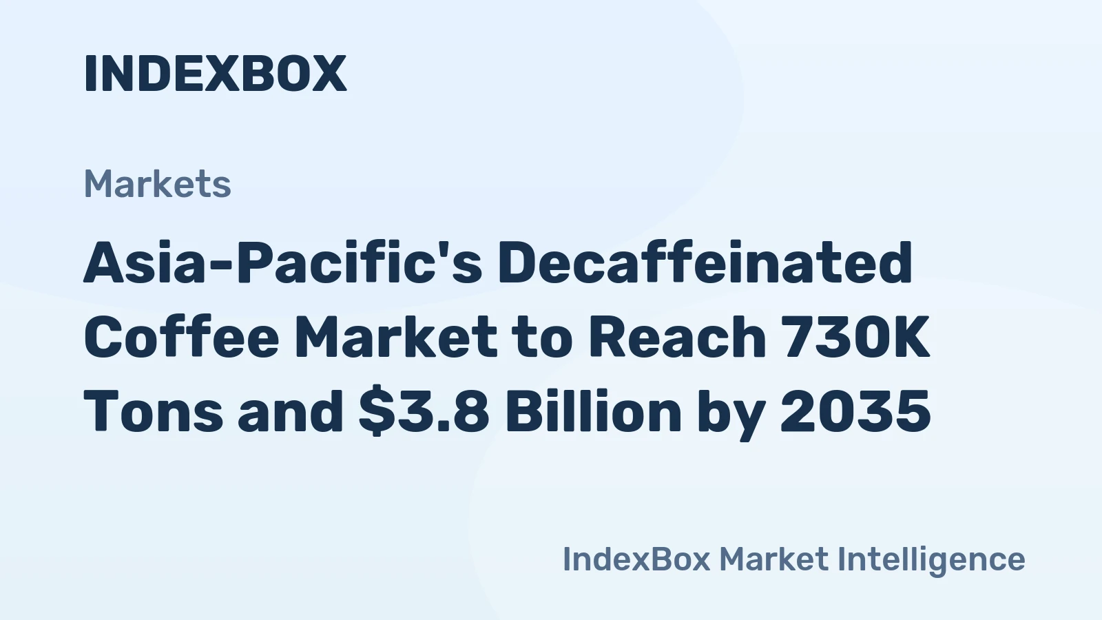 Asia-Pacific's Decaffeinated Coffee Market to Reach 730K Tons and $3.8 Billion by 2035