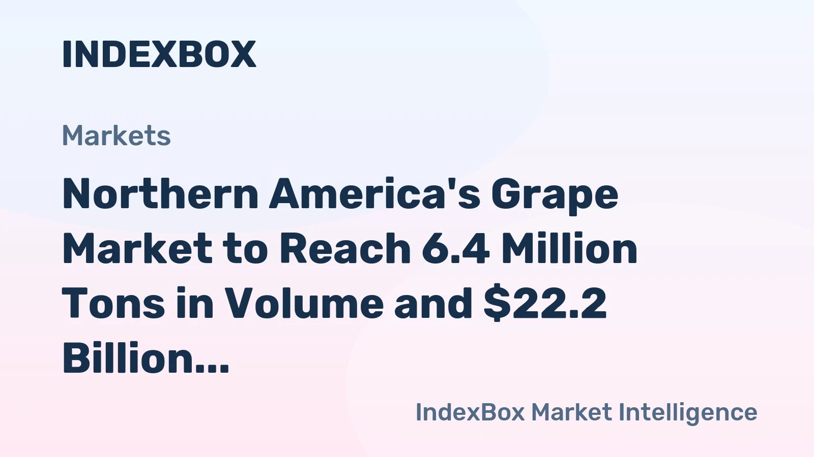 Northern America's Grape Market to Reach 6.4 Million Tons in Volume and $22.2 Billion in Value