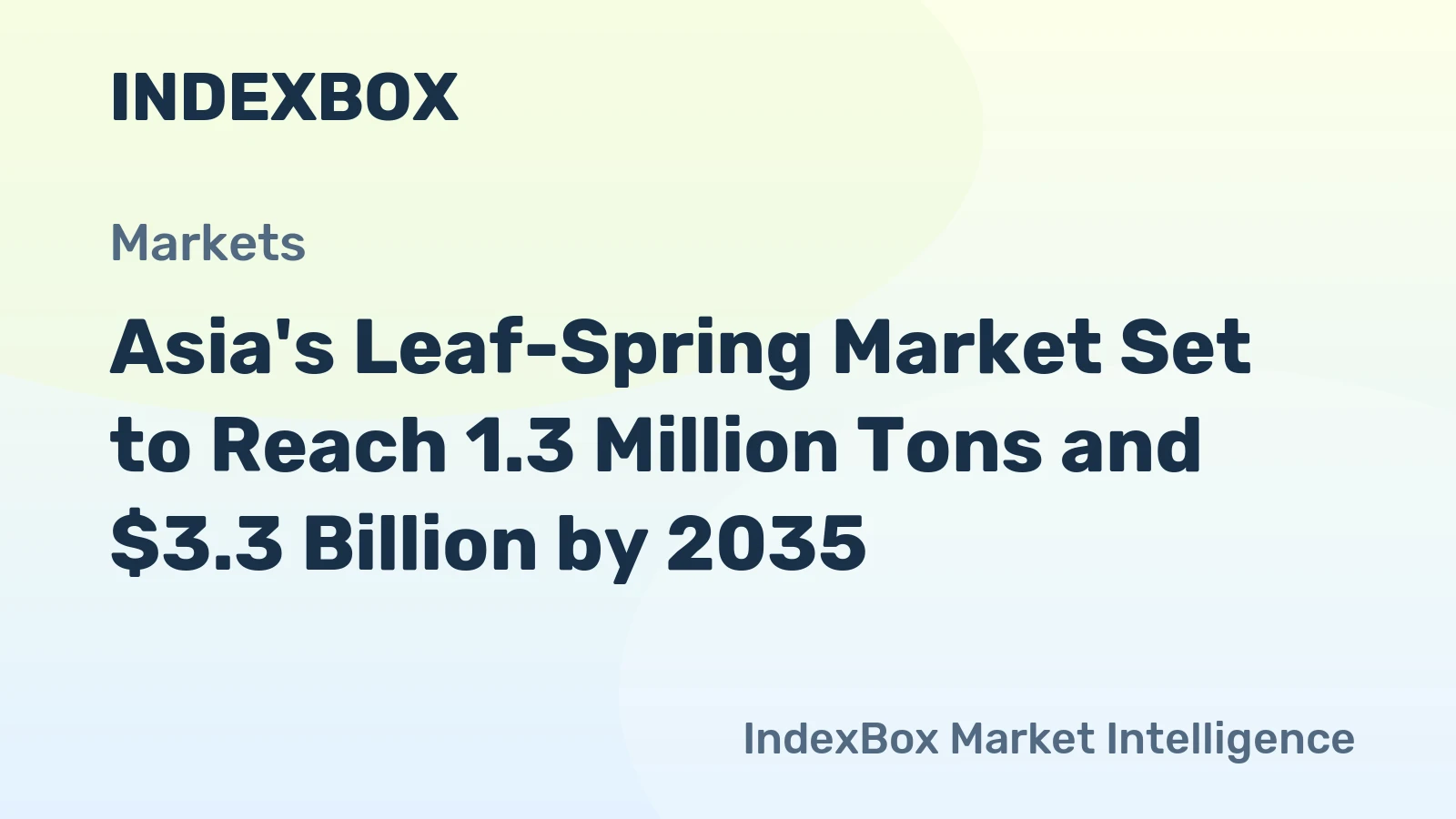 Asia's Leaf-Spring Market Set to Reach 1.3 Million Tons and $3.3 Billion by 2035