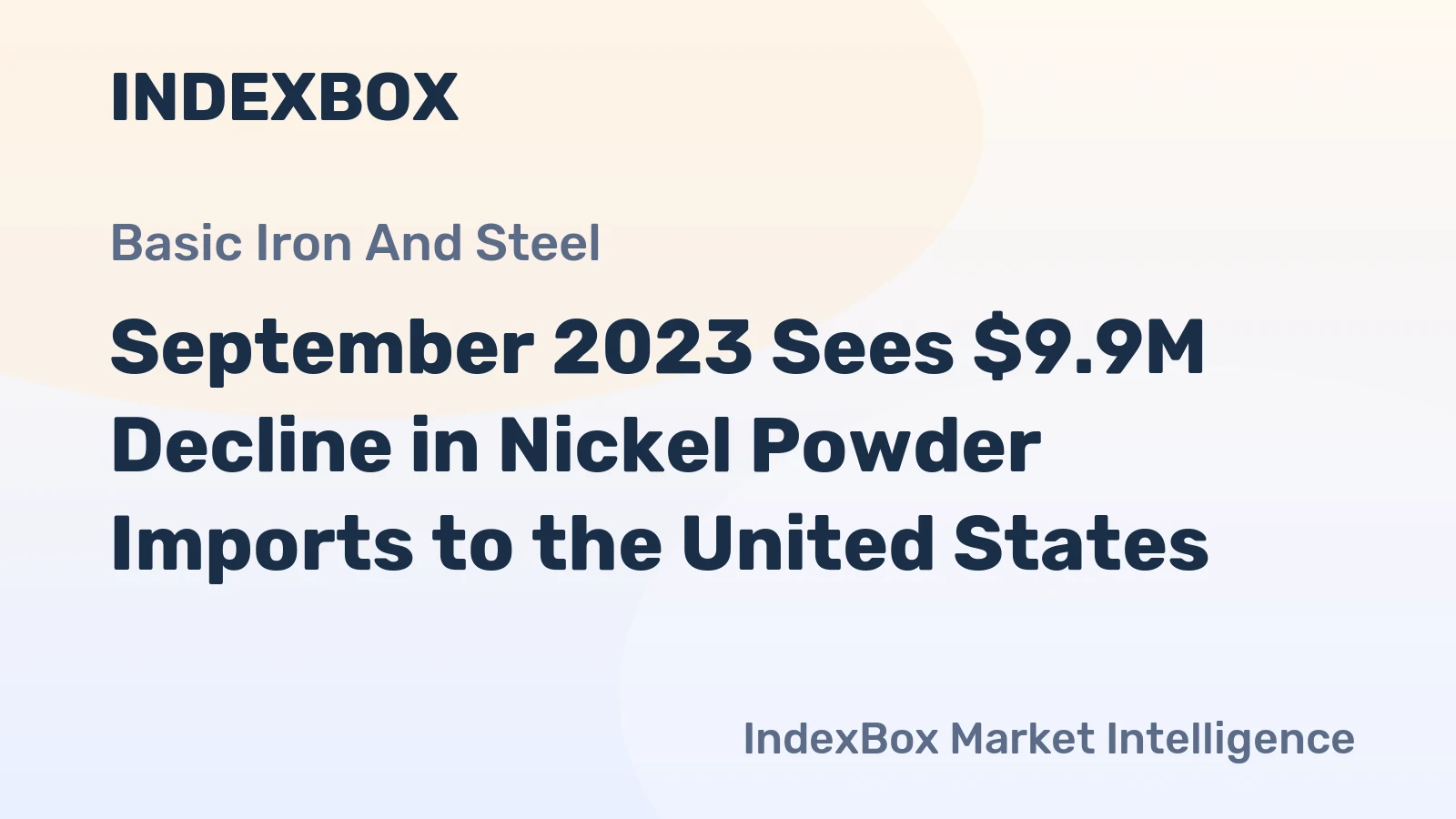 September 2023 Sees $9.9M Decline in Nickel Powder Imports to the United States