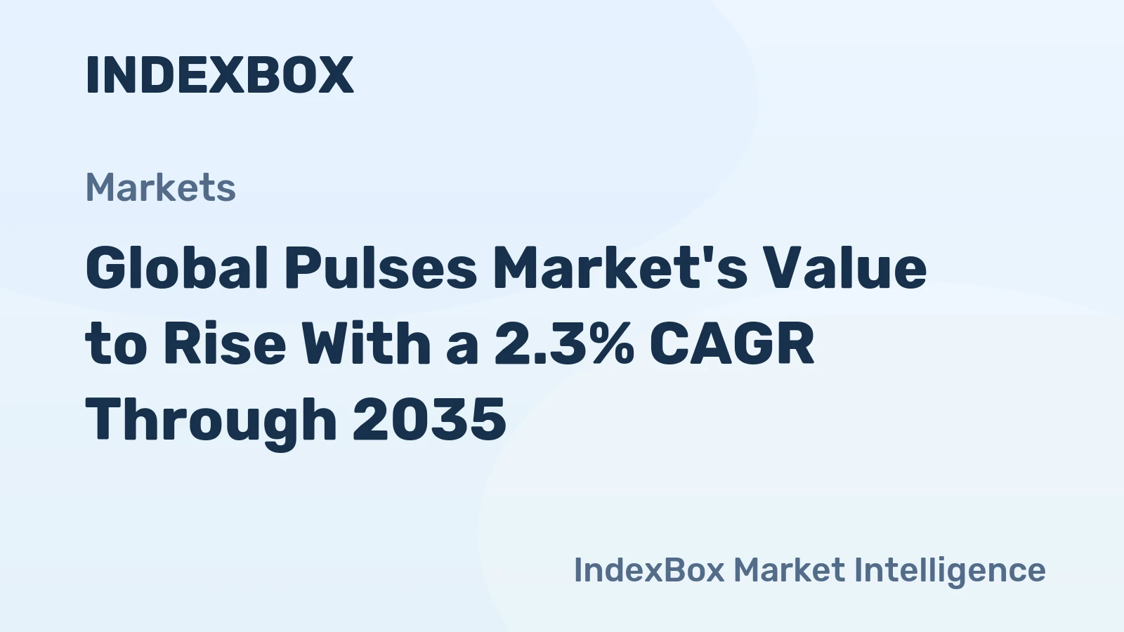 Global Pulses Market's Value to Rise With a 2.3% CAGR Through 2035