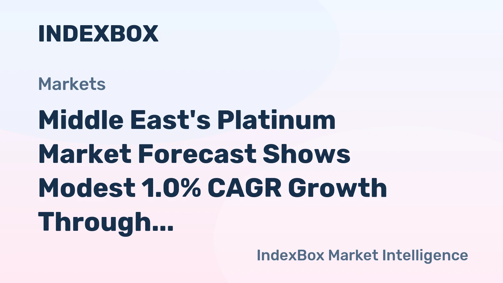Middle East's Platinum Market Forecast Shows Modest 1.0% CAGR Growth Through 2035