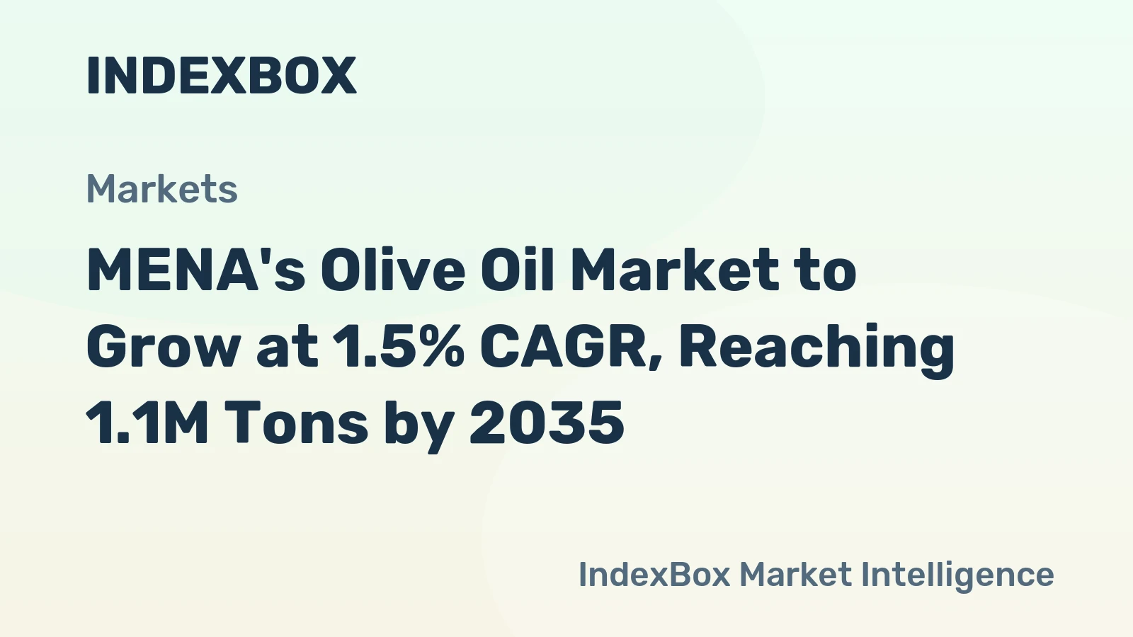 MENA's Olive Oil Market to Grow at 1.5% CAGR, Reaching 1.1M Tons by 2035