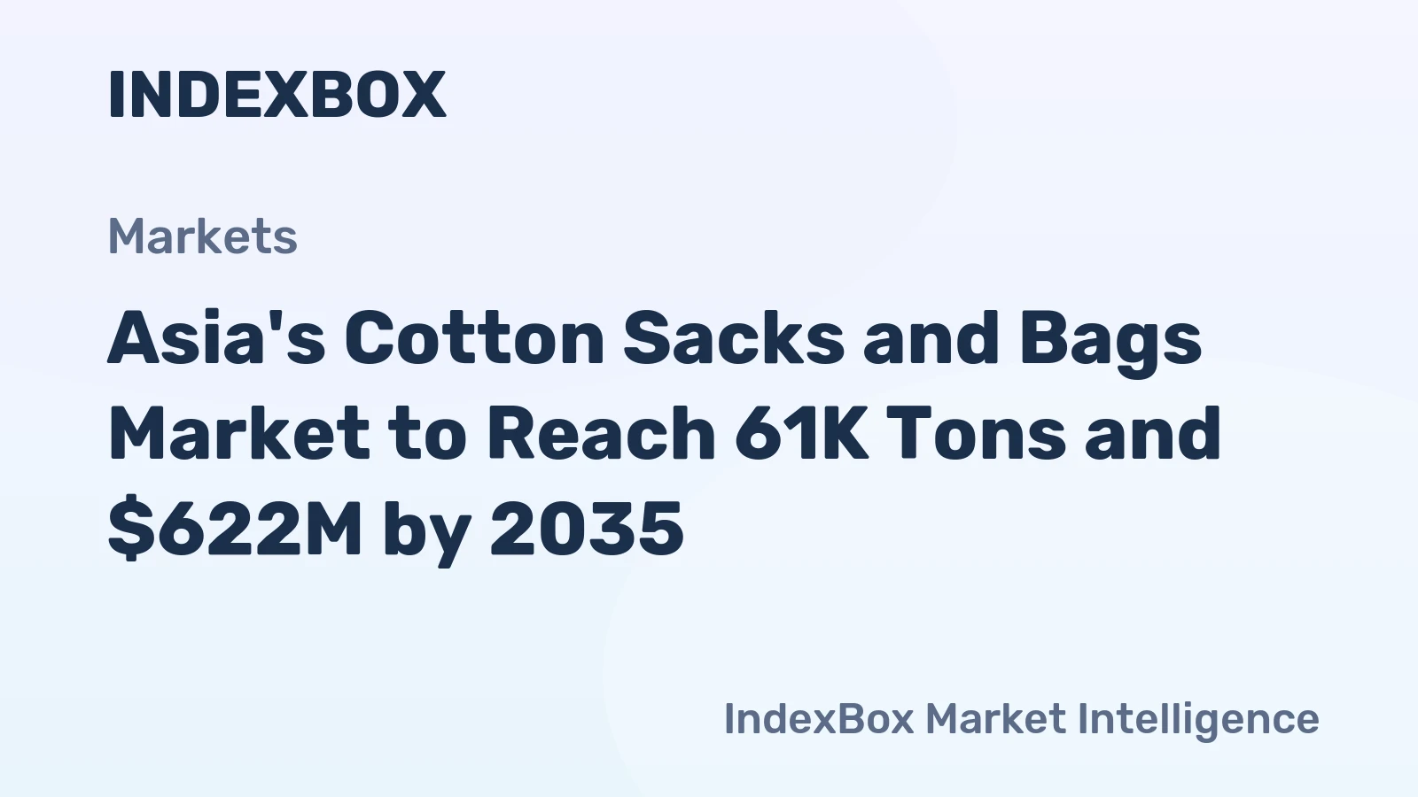 Asia's Cotton Sacks and Bags Market to Reach 61K Tons and $622M by 2035