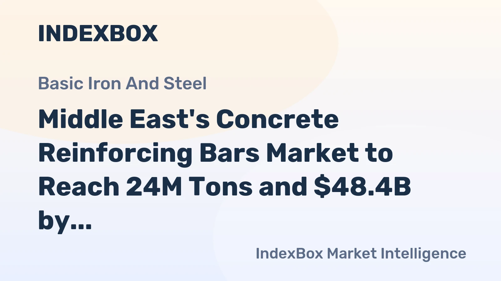Middle East's Concrete Reinforcing Bars Market to Reach 24M Tons and $48.4B by 2035, Driven by Increasing Demand