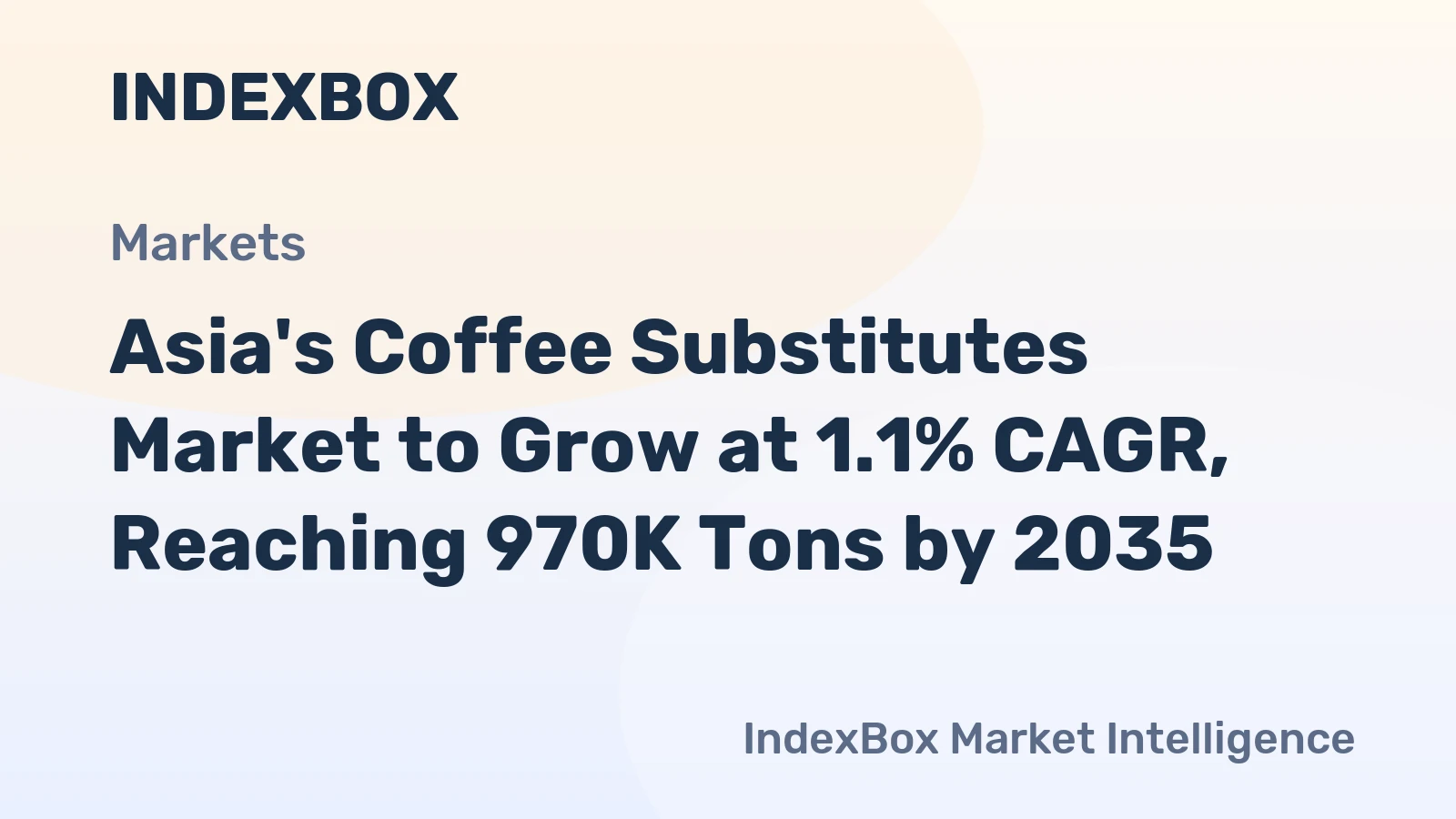 Asia's Coffee Substitutes Market to Grow at 1.1% CAGR, Reaching 970K Tons by 2035
