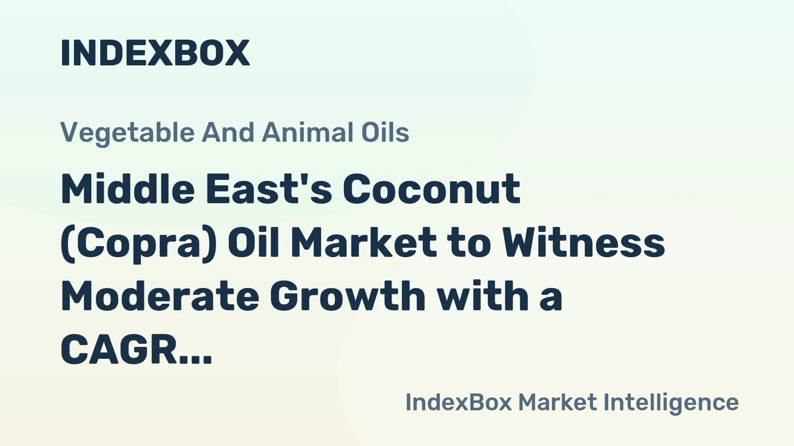 Middle East's Coconut (Copra) Oil Market to Witness Moderate Growth with a CAGR of +1.8% Through 2035
