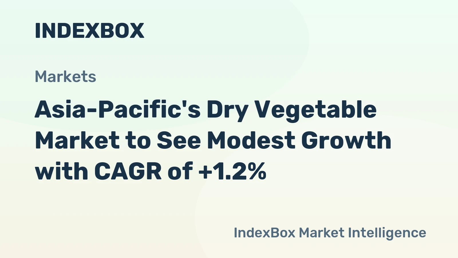 Asia-Pacific's Dry Vegetable Market to See Modest Growth with CAGR of +1.2%