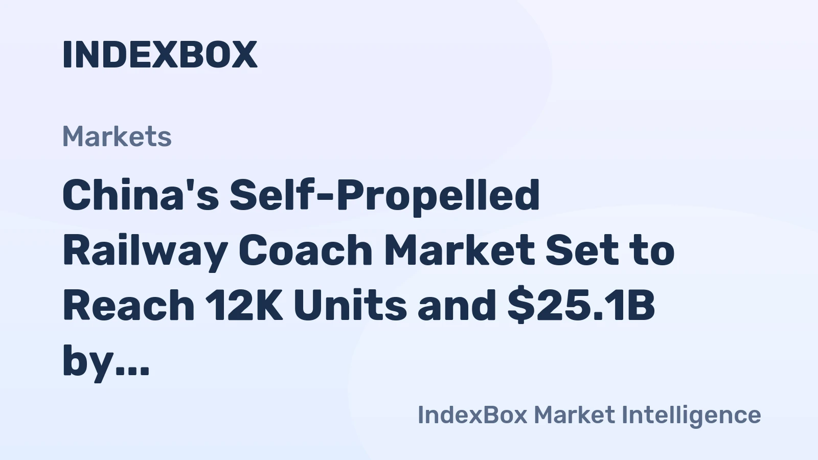 China's Self-Propelled Railway Coach Market Set to Reach 12K Units and $25.1B by 2035