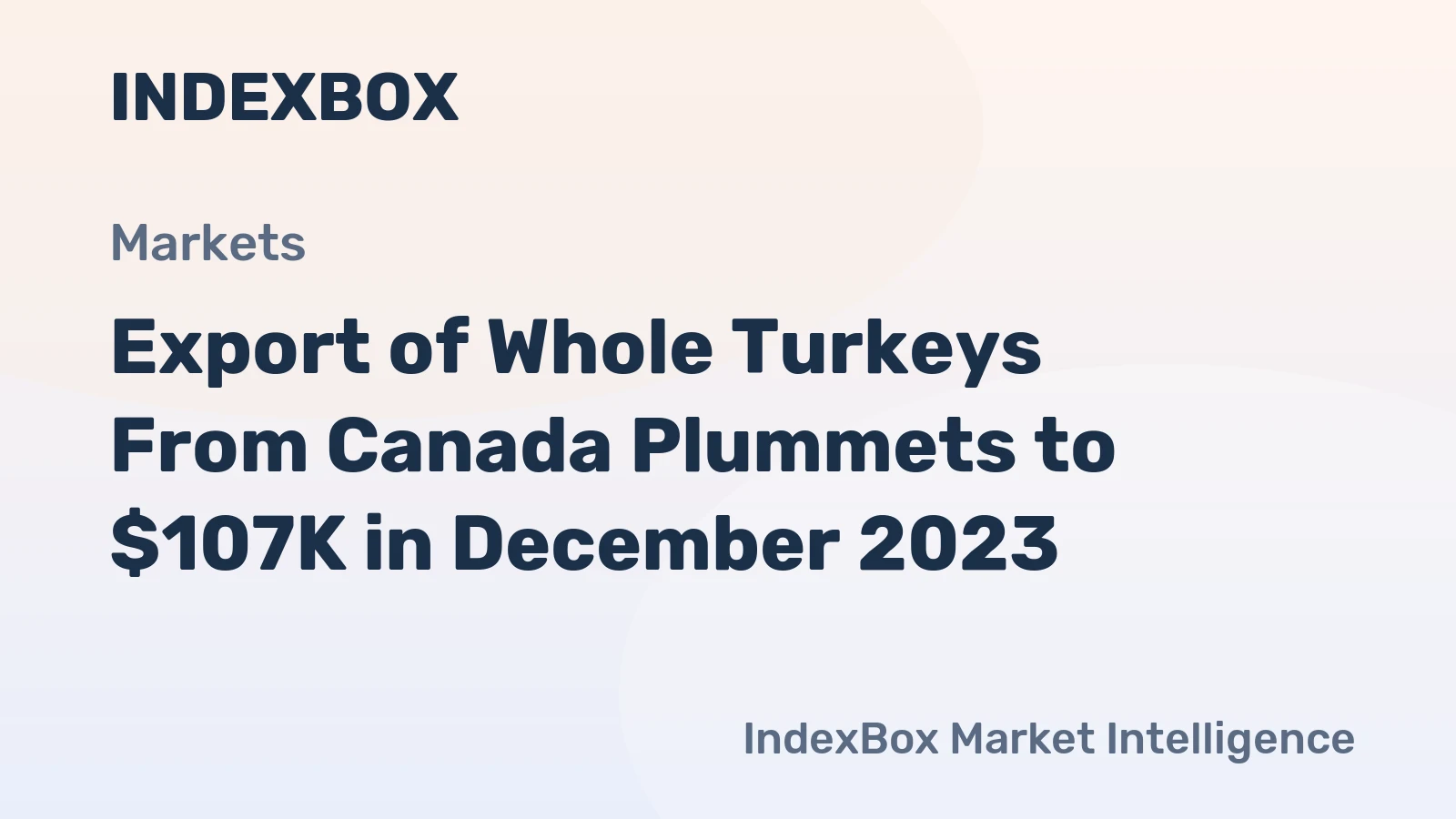 Export of Whole Turkeys From Canada Plummets to $107K in December 2023