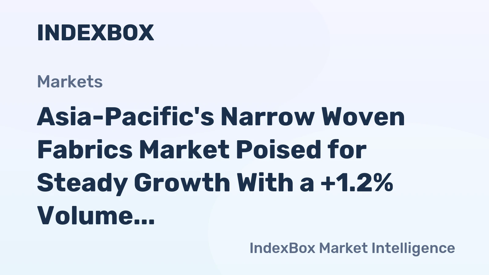 Asia-Pacific's Narrow Woven Fabrics Market Poised for Steady Growth With a +1.2% Volume CAGR