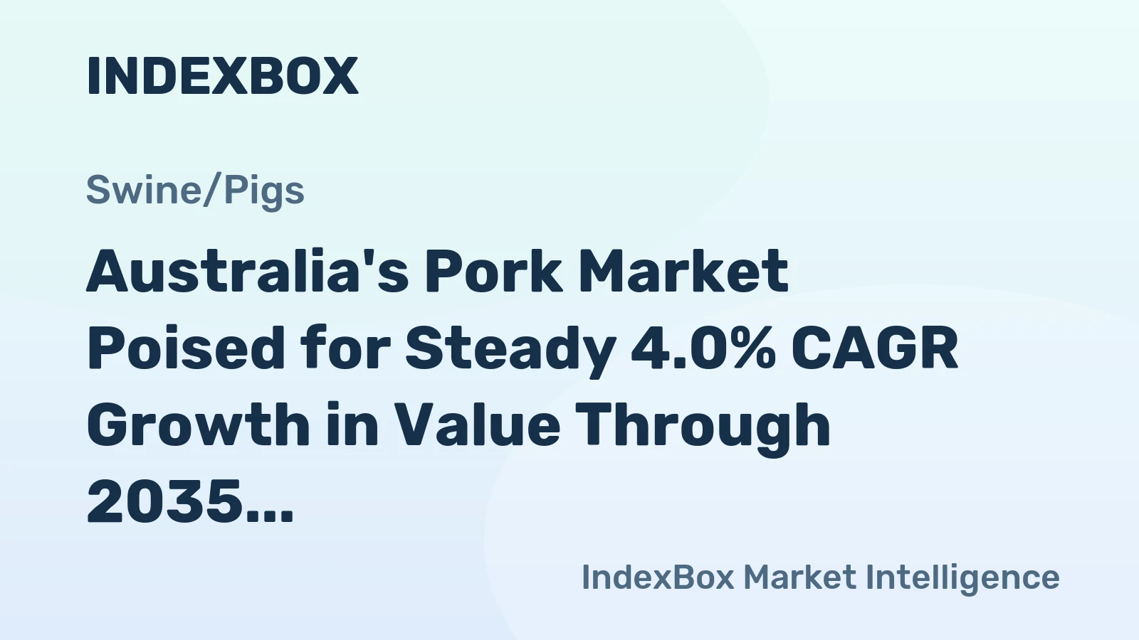 Australia's Pork Market Poised for Steady 4.0% CAGR Growth in Value Through 2035