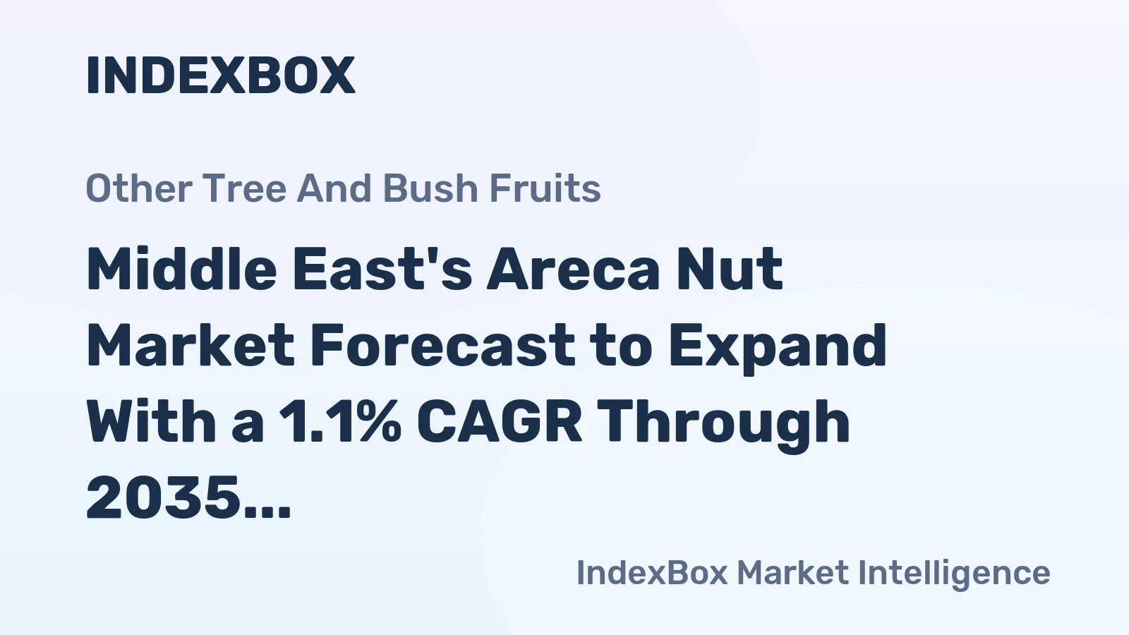Middle East's Areca Nut Market Forecast to Expand With a 1.1% CAGR Through 2035