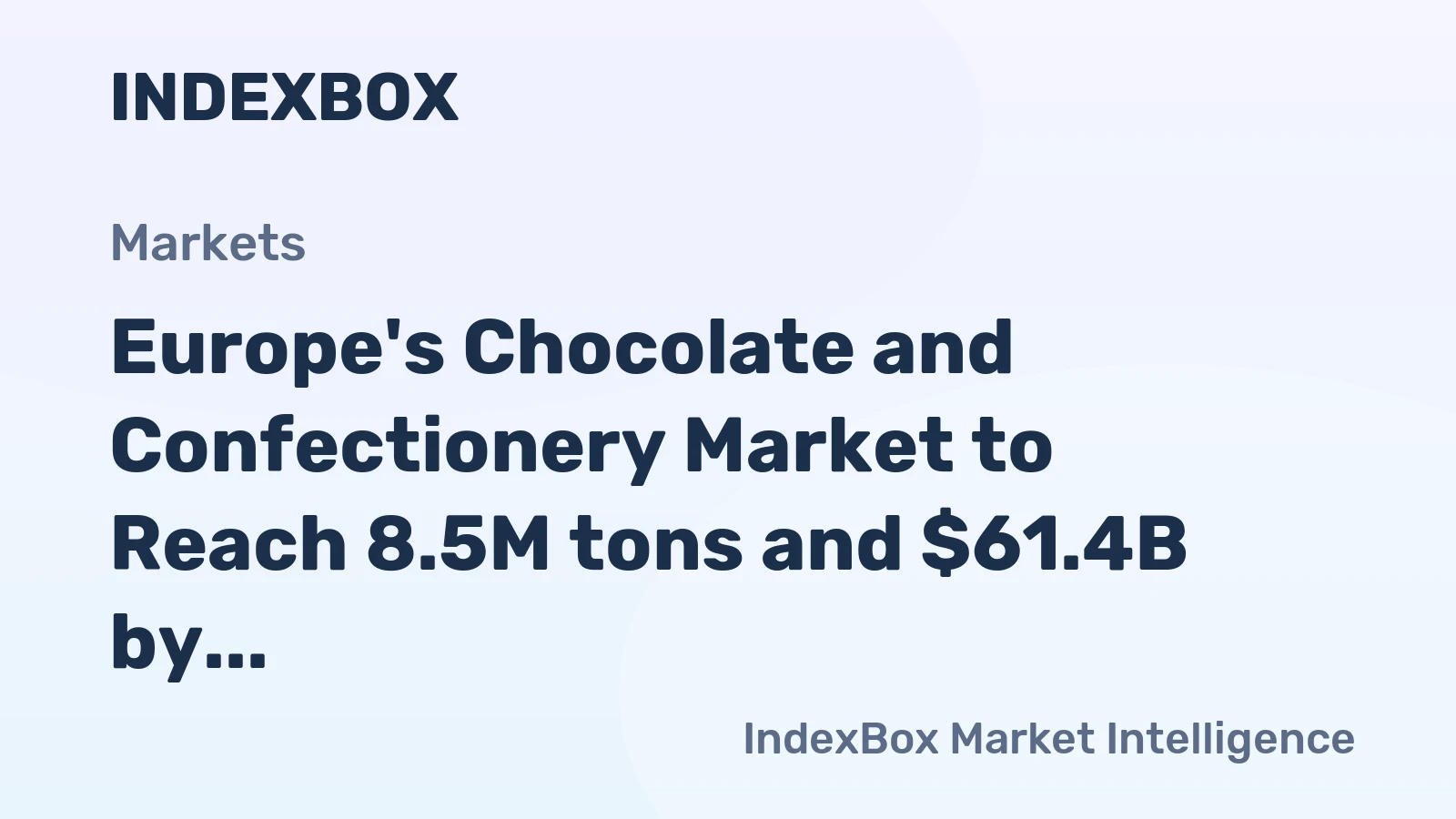 Europe's Chocolate and Confectionery Market to Reach 8.5M tons and $61.4B by 2035