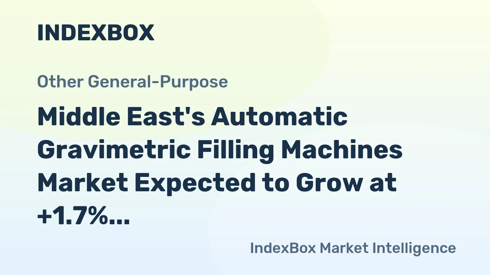 Middle East's Automatic Gravimetric Filling Machines Market Expected to Grow at +1.7% CAGR through 2035