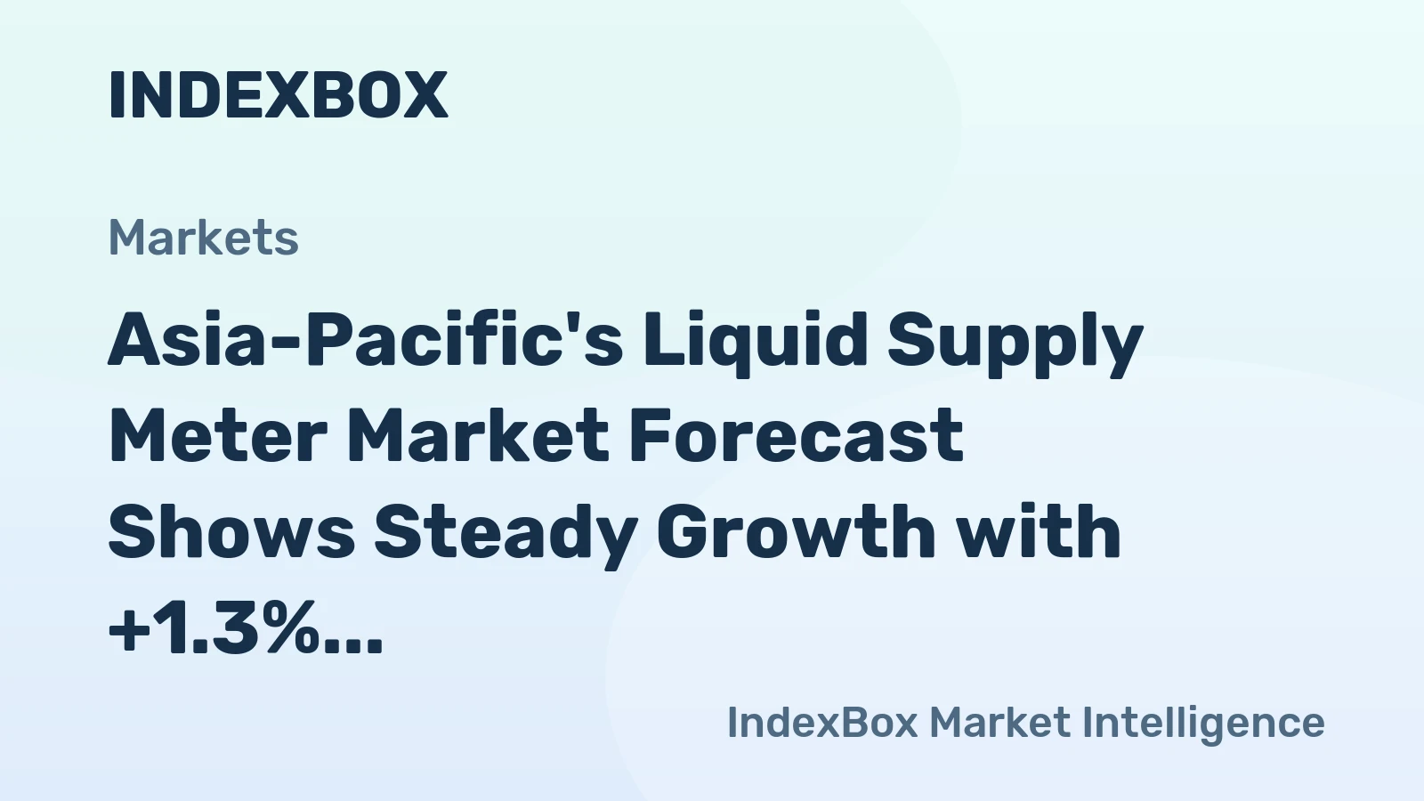 Asia-Pacific's Liquid Supply Meter Market Forecast Shows Steady Growth with +1.3% CAGR in Value