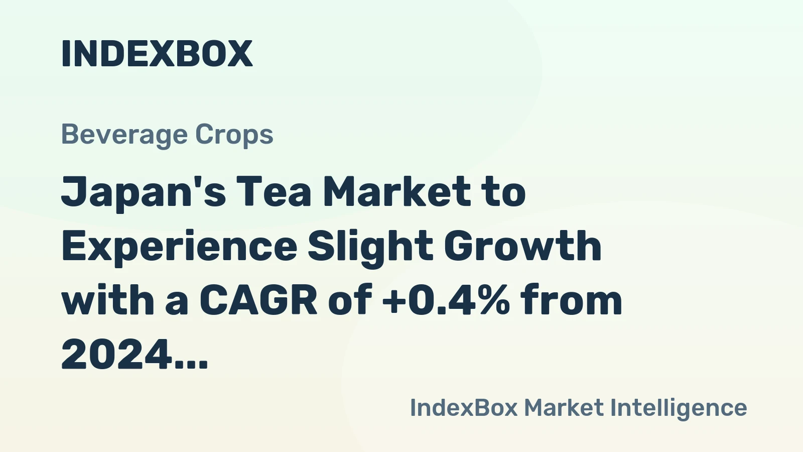 Japan's Tea Market to Experience Slight Growth with a CAGR of +0.4% from 2024 to 2035
