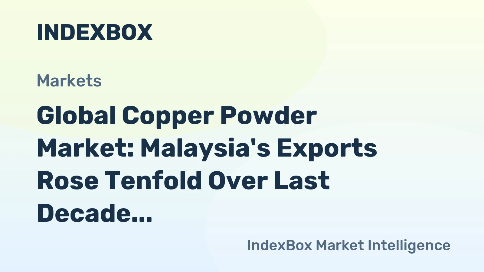 Global Copper Powder Market: Malaysia's Exports Rose Tenfold Over Last Decade