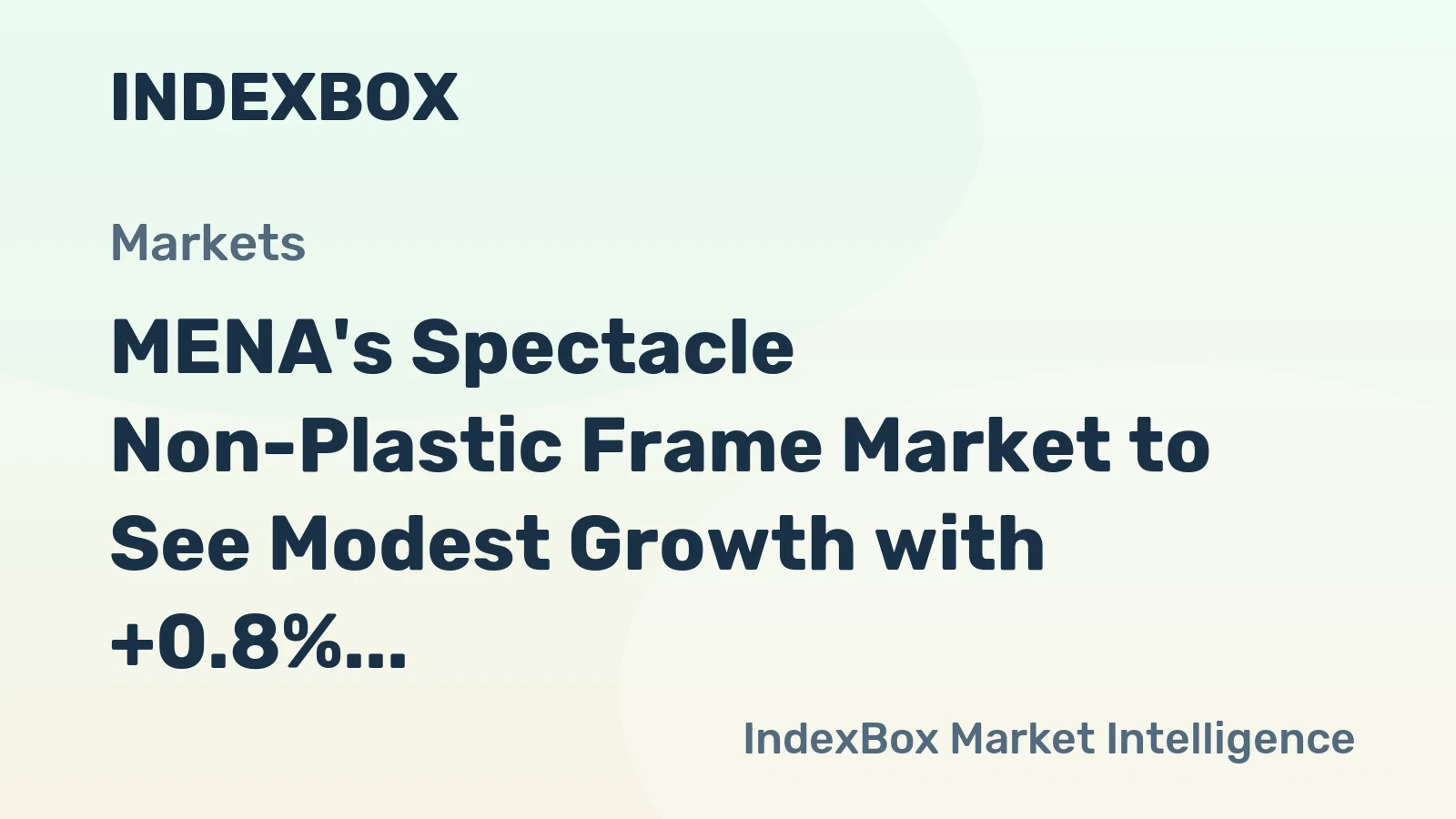 MENA's Spectacle Non-Plastic Frame Market to See Modest Growth with +0.8% CAGR Over Next Decade