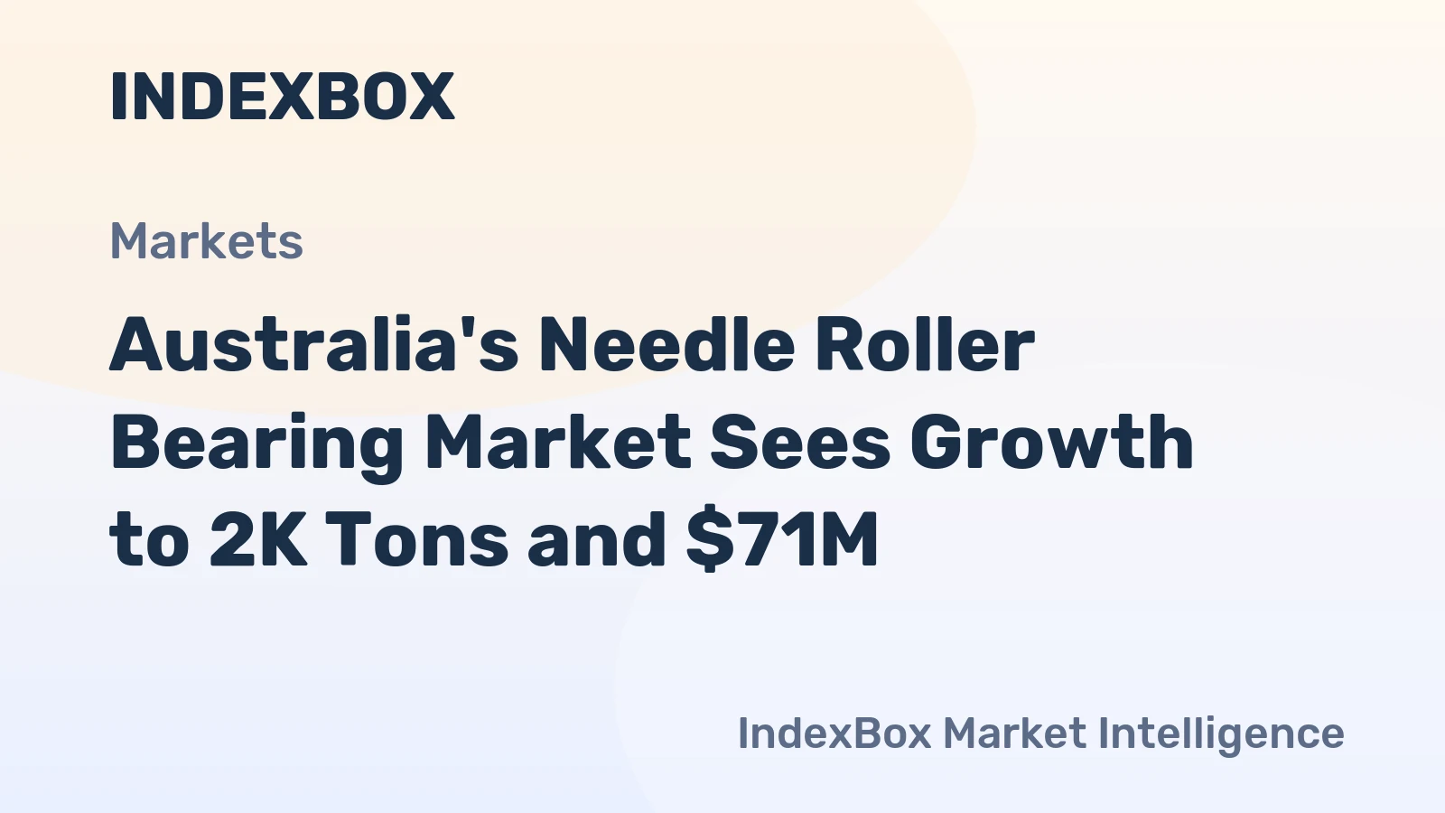 Australia's Needle Roller Bearing Market Sees Growth to 2K Tons and $71M