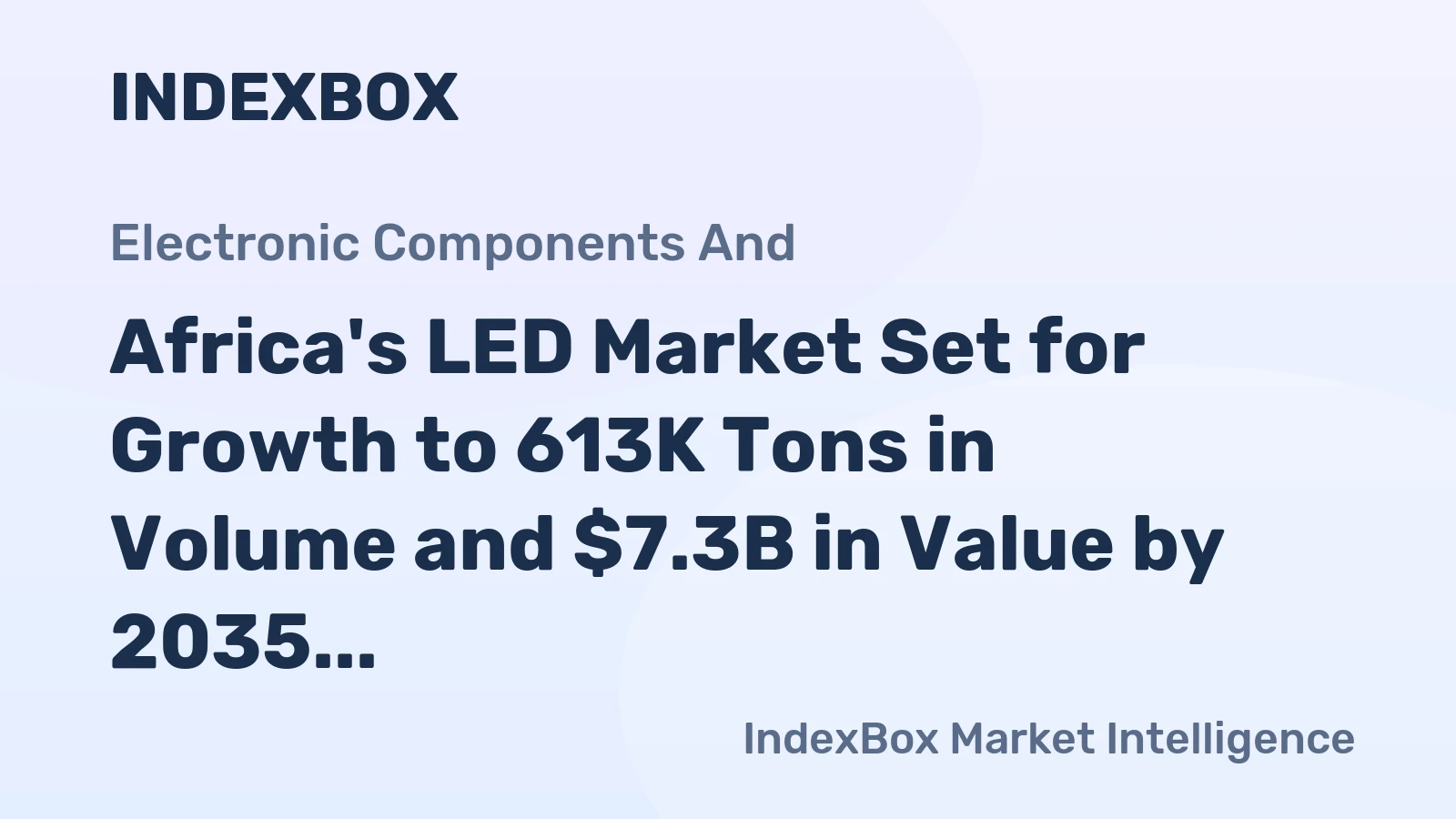 Africa's LED Market Set for Growth to 613K Tons in Volume and $7.3B in Value by 2035