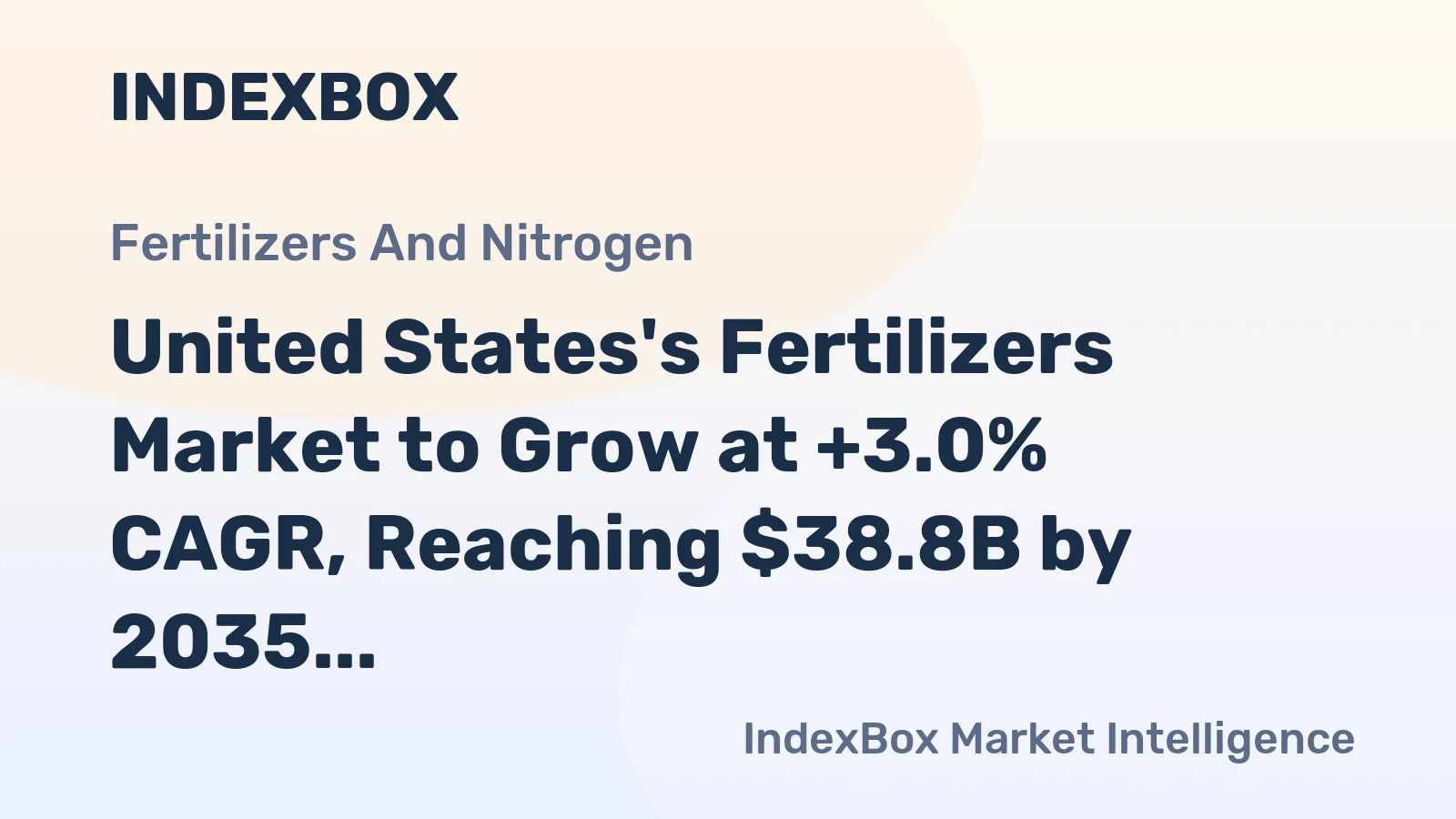 United States's Fertilizers Market to Grow at +3.0% CAGR, Reaching $38.8B by 2035