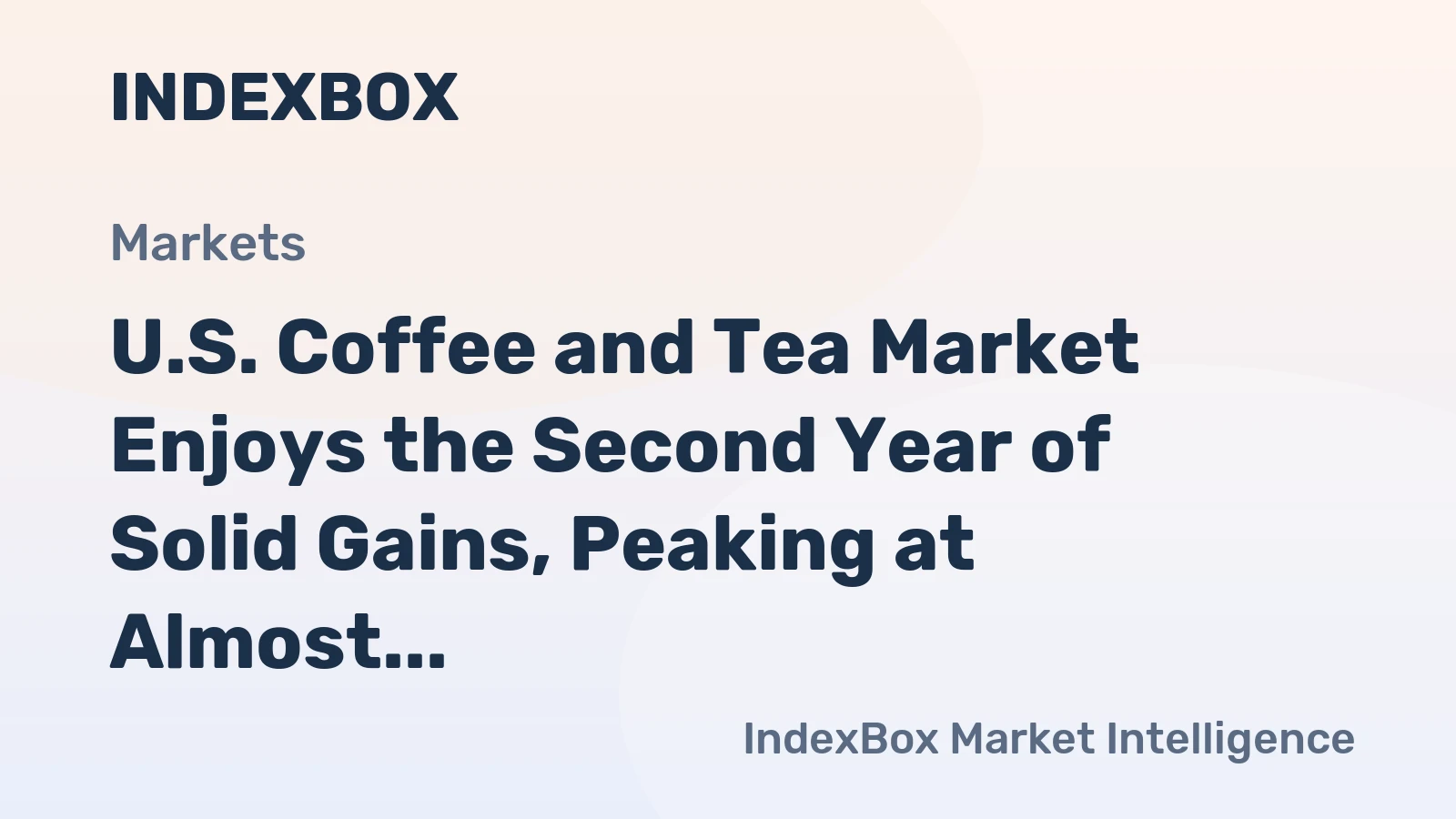 U.S. Coffee and Tea Market Enjoys the Second Year of Solid Gains, Peaking at Almost $16B