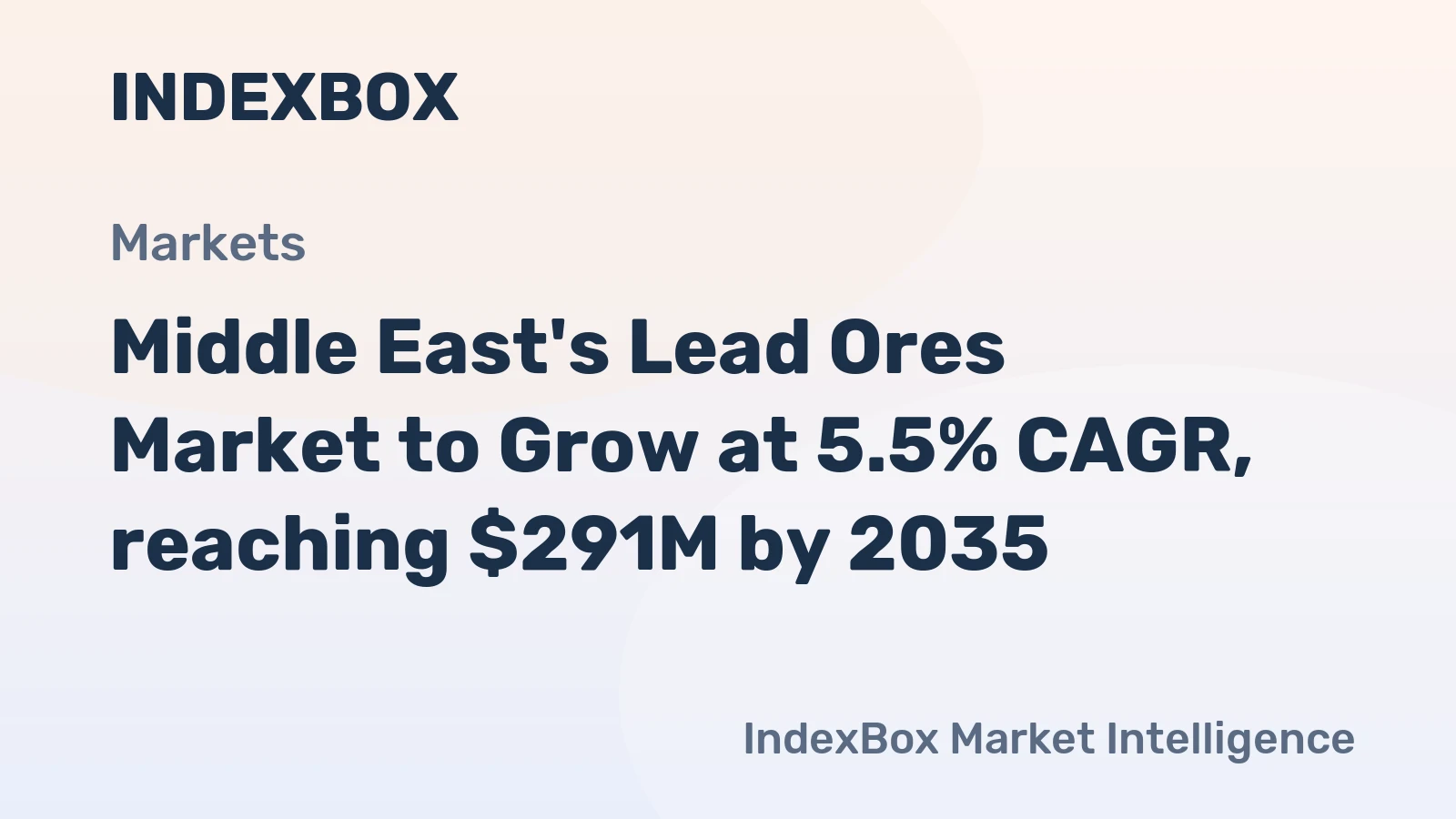 Middle East's Lead Ores Market to Grow at 5.5% CAGR, reaching $291M by 2035