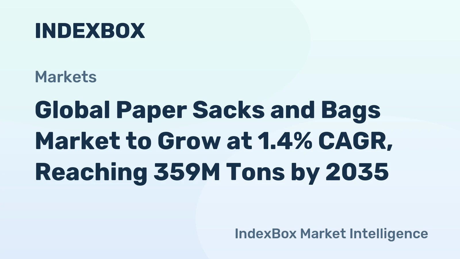 Global Paper Sacks and Bags Market to Grow at 1.4% CAGR, Reaching 359M Tons by 2035