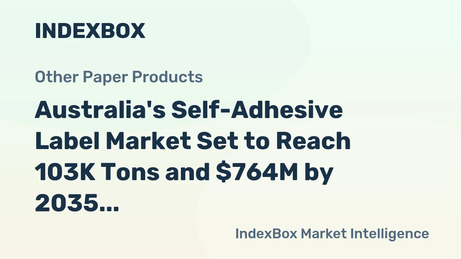 Australia's Self-Adhesive Label Market Set to Reach 103K Tons and $764M by 2035