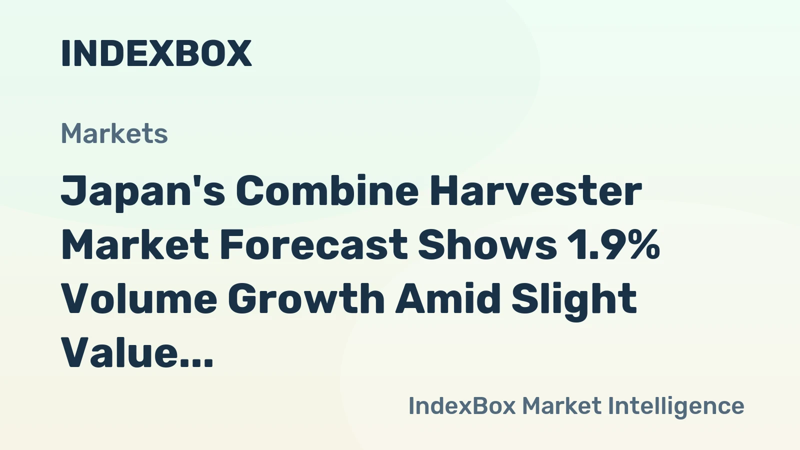 Japan's Combine Harvester Market Forecast Shows 1.9% Volume Growth Amid Slight Value Decline