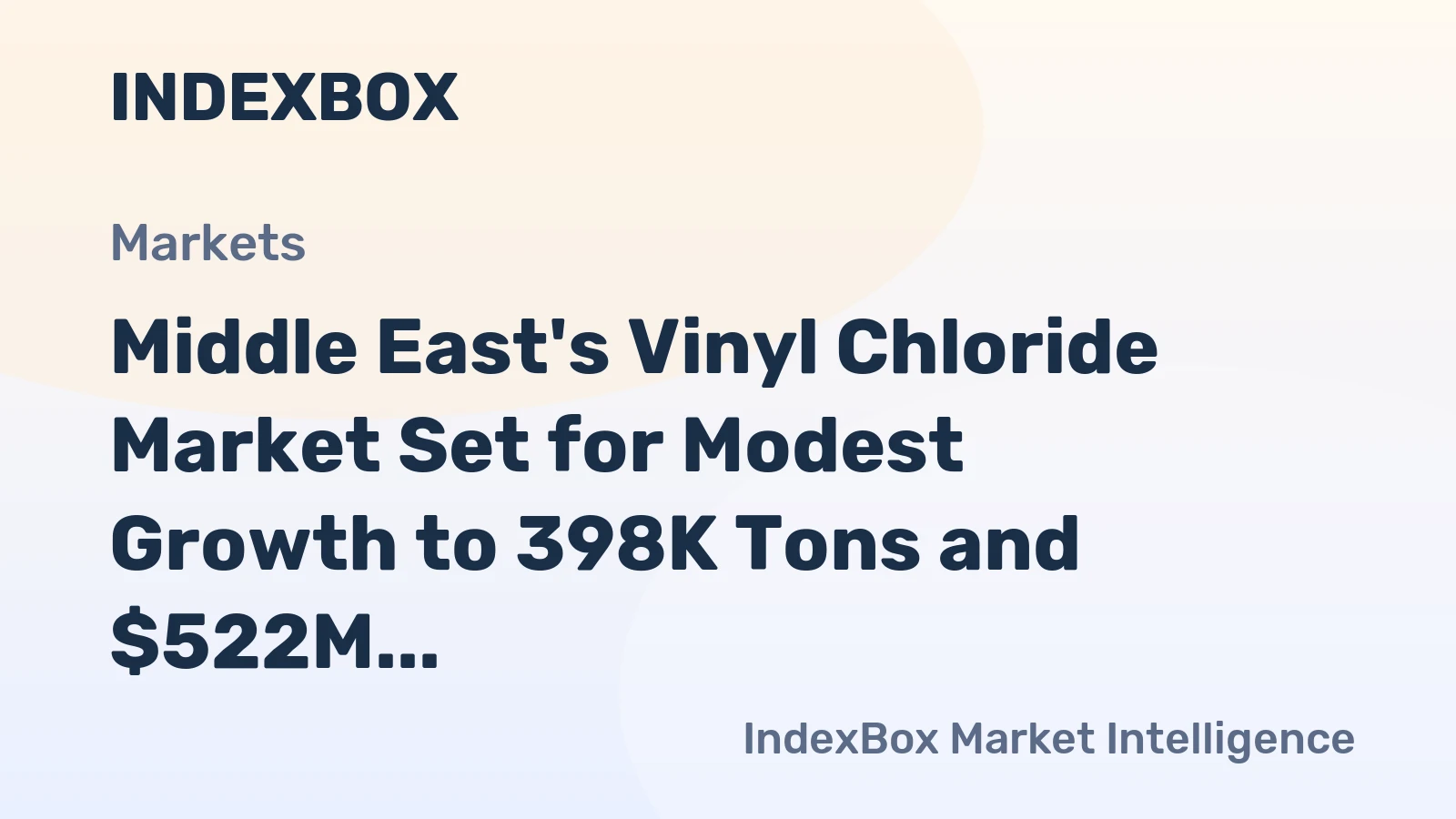 Middle East's Vinyl Chloride Market Set for Modest Growth to 398K Tons and $522M