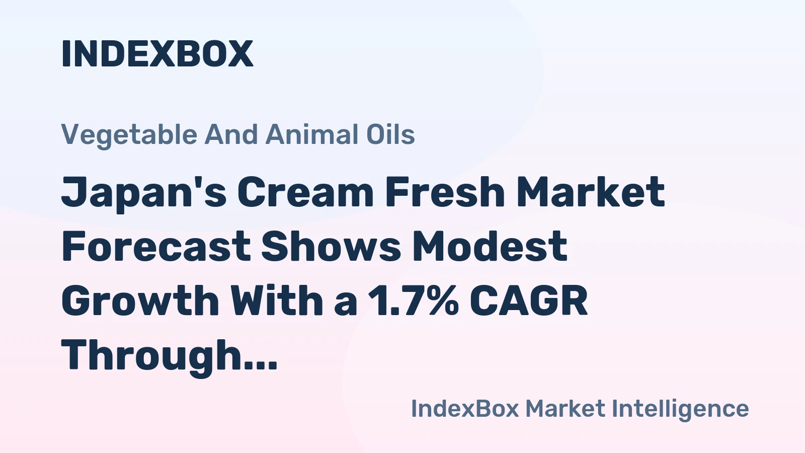 Japan's Cream Fresh Market Forecast Shows Modest Growth With a 1.7% CAGR Through 2035