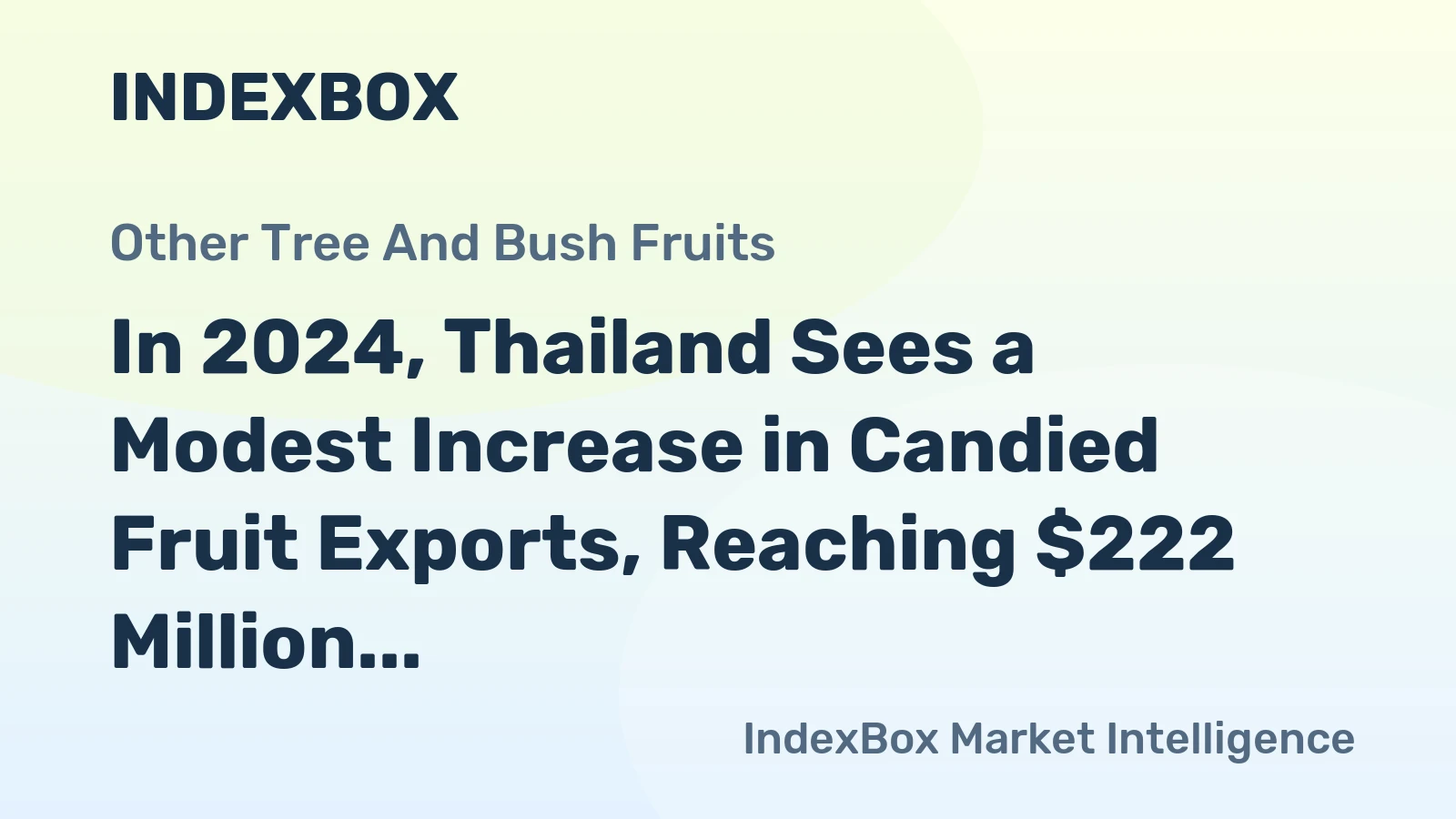 In 2024, Thailand Sees a Modest Increase in Candied Fruit Exports, Reaching $222 Million