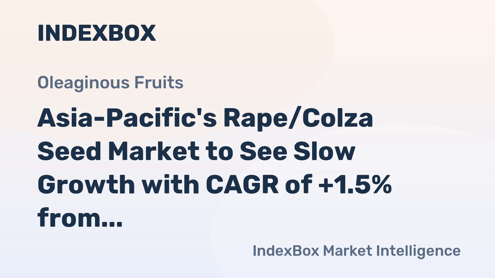 Asia-Pacific's Rape/Colza Seed Market to See Slow Growth with CAGR of +1.5% from 2024-2035