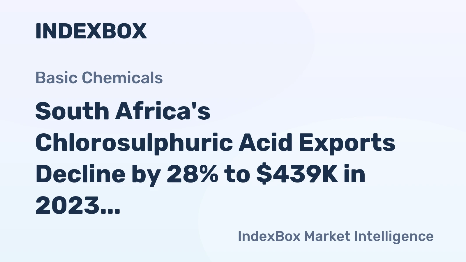 South Africa's Chlorosulphuric Acid Exports Decline by 28% to $439K in 2023