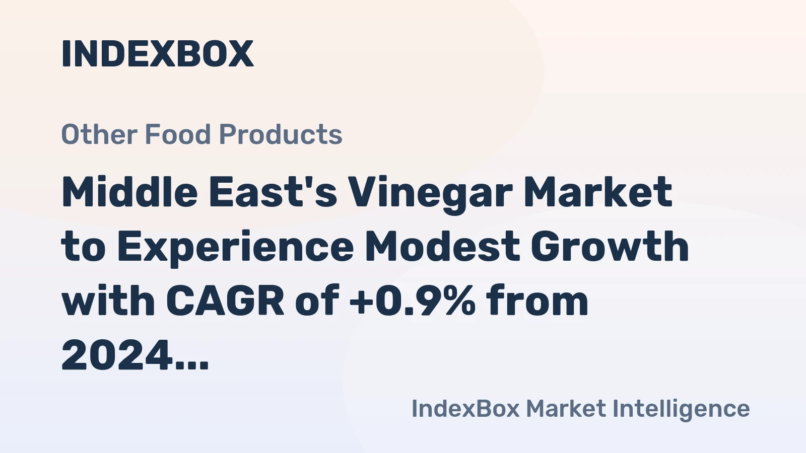 Middle East's Vinegar Market to Experience Modest Growth with CAGR of +0.9% from 2024 to 2035