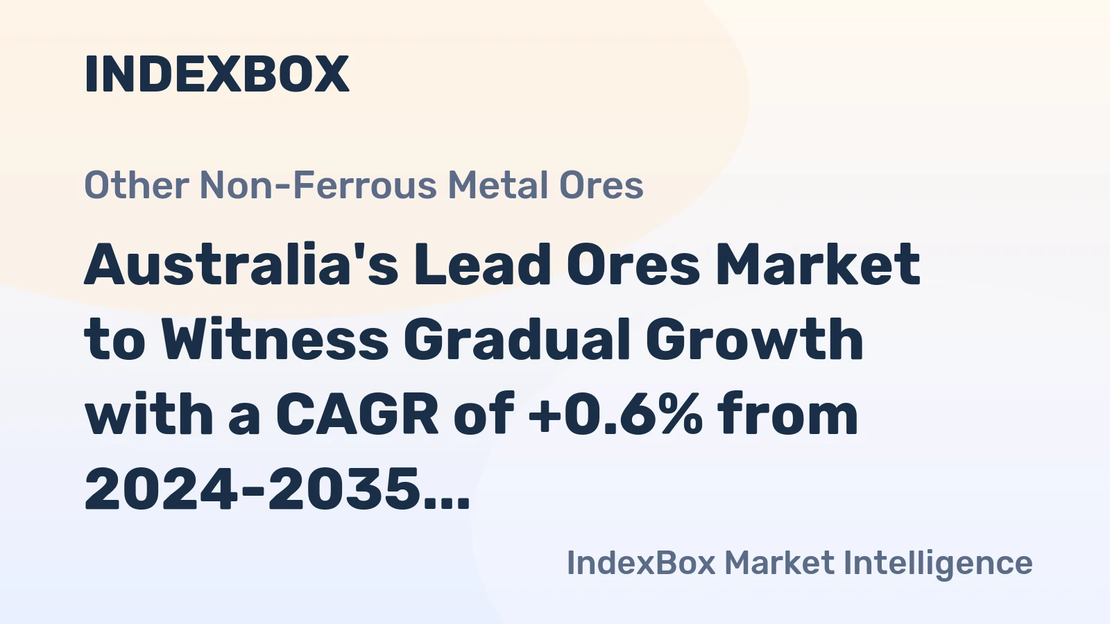 Australia's Lead Ores Market to Witness Gradual Growth with a CAGR of +0.6% from 2024-2035