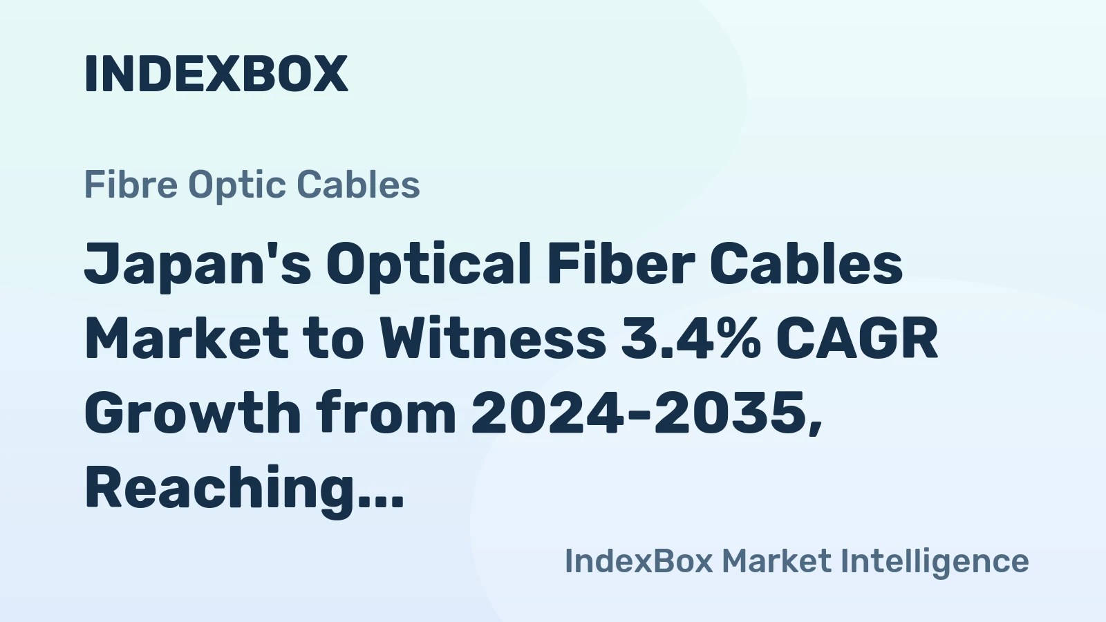 Japan's Optical Fiber Cables Market to Witness 3.4% CAGR Growth from 2024-2035, Reaching 69K Tons
