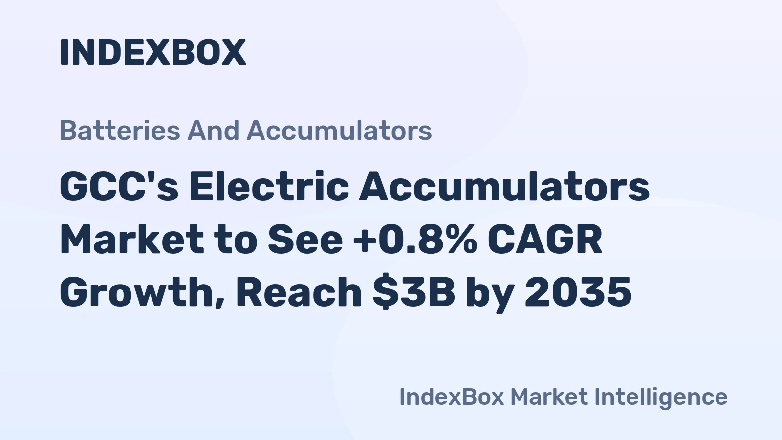 GCC's Electric Accumulators Market to See +0.8% CAGR Growth, Reach $3B by 2035