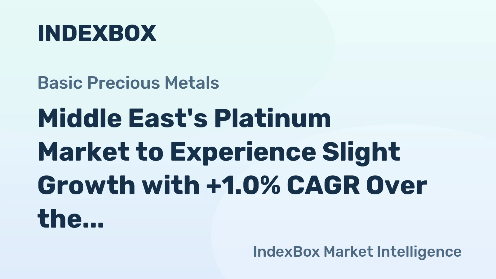 Middle East's Platinum Market to Experience Slight Growth with +1.0% CAGR Over the Next Decade